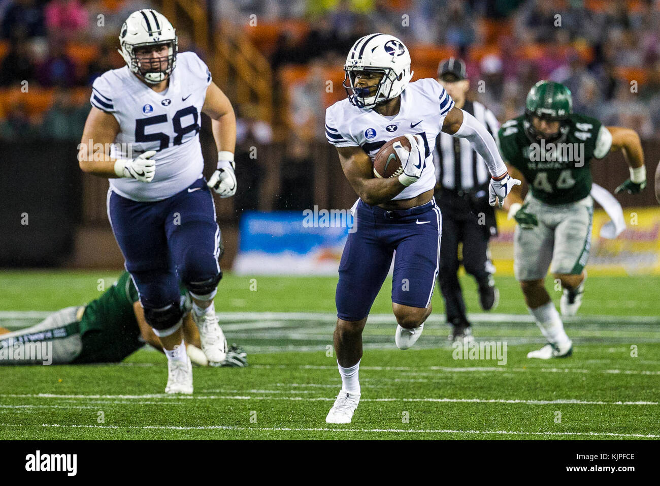 November 25, 2017 - Brigham Young Cougars running back Riley Burt #34 ...