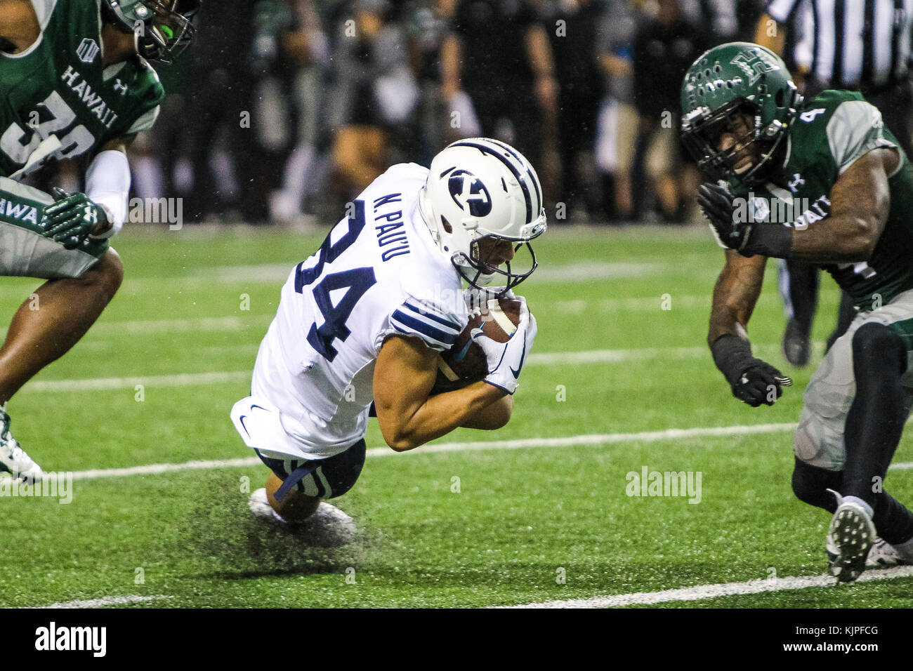 November 25, 2017 - Brigham Young Cougars wide receiver Neil Pau'u #84 ...