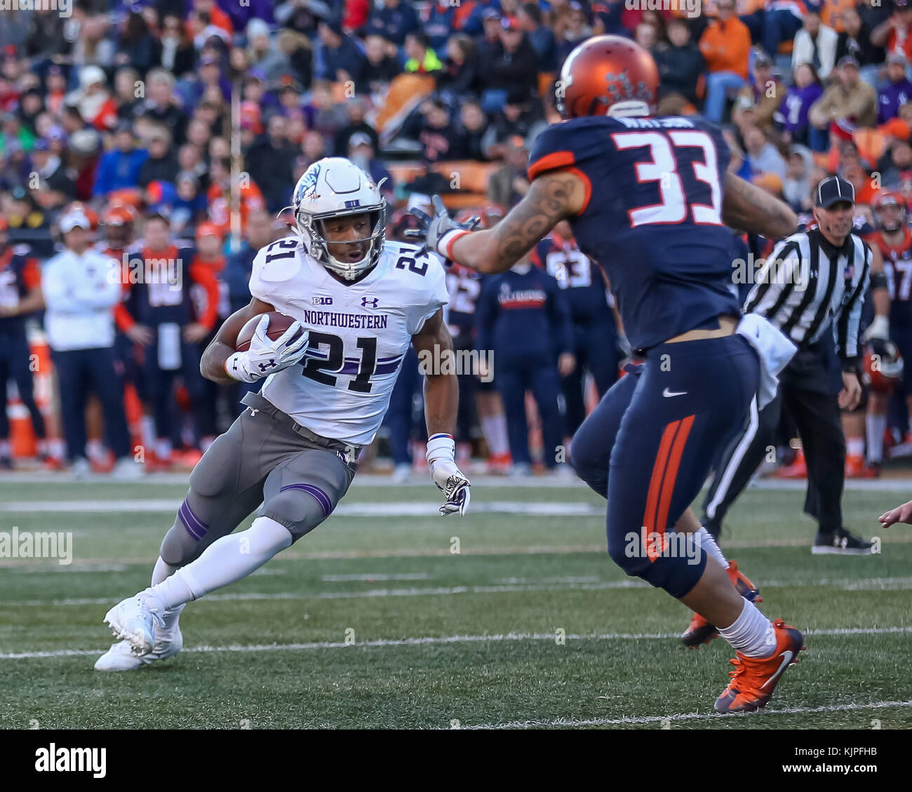 Saturday Novermber 25th - Northwestern Wildcats running back Justin ...