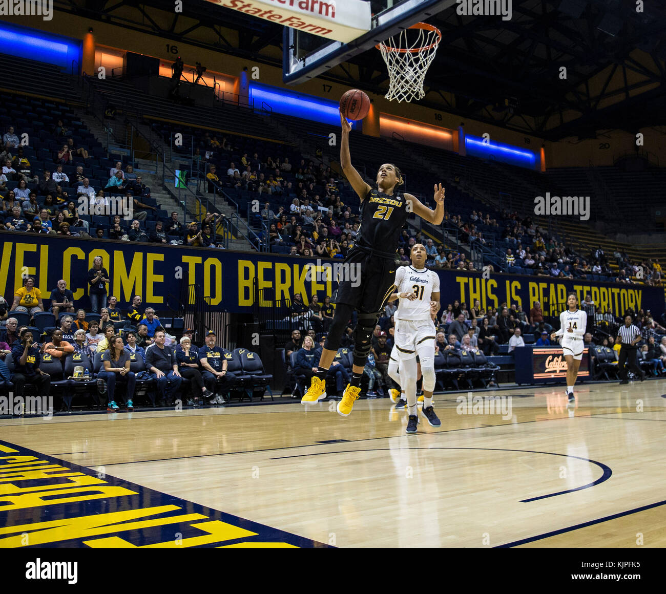 Nov 25 2017 Berkeley CA U.S.A. Missouri forward Cierra Porter (21 ...