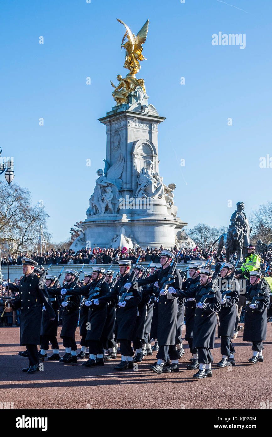 London, UK. 26th Nov, 2017. Led by the band of the Royal Marines the ...