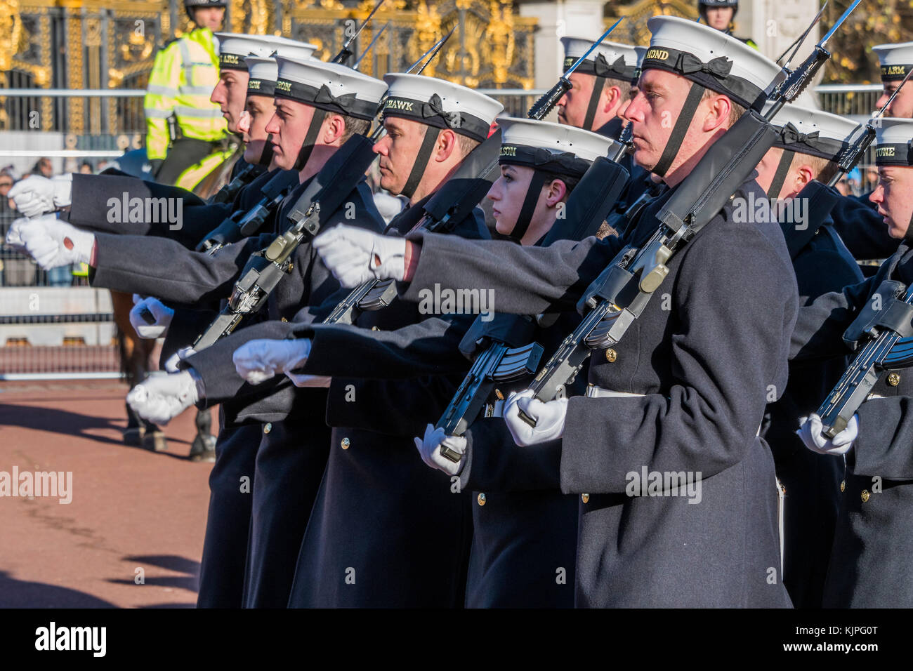 London, UK. 26th Nov, 2017. Led by the band of the Royal Marines the ...