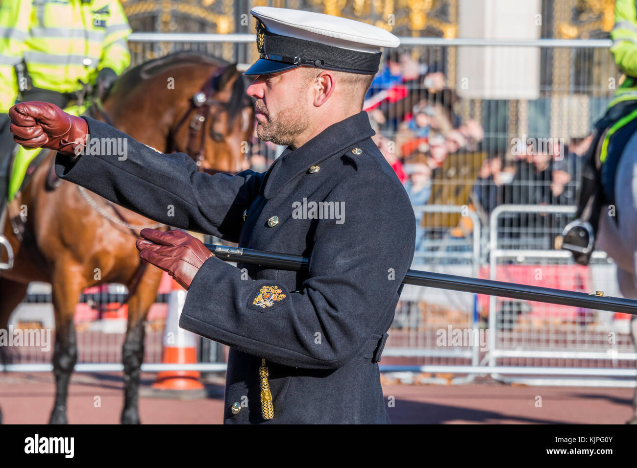 London, UK. 26th Nov, 2017. Led by the band of the Royal Marines the ...