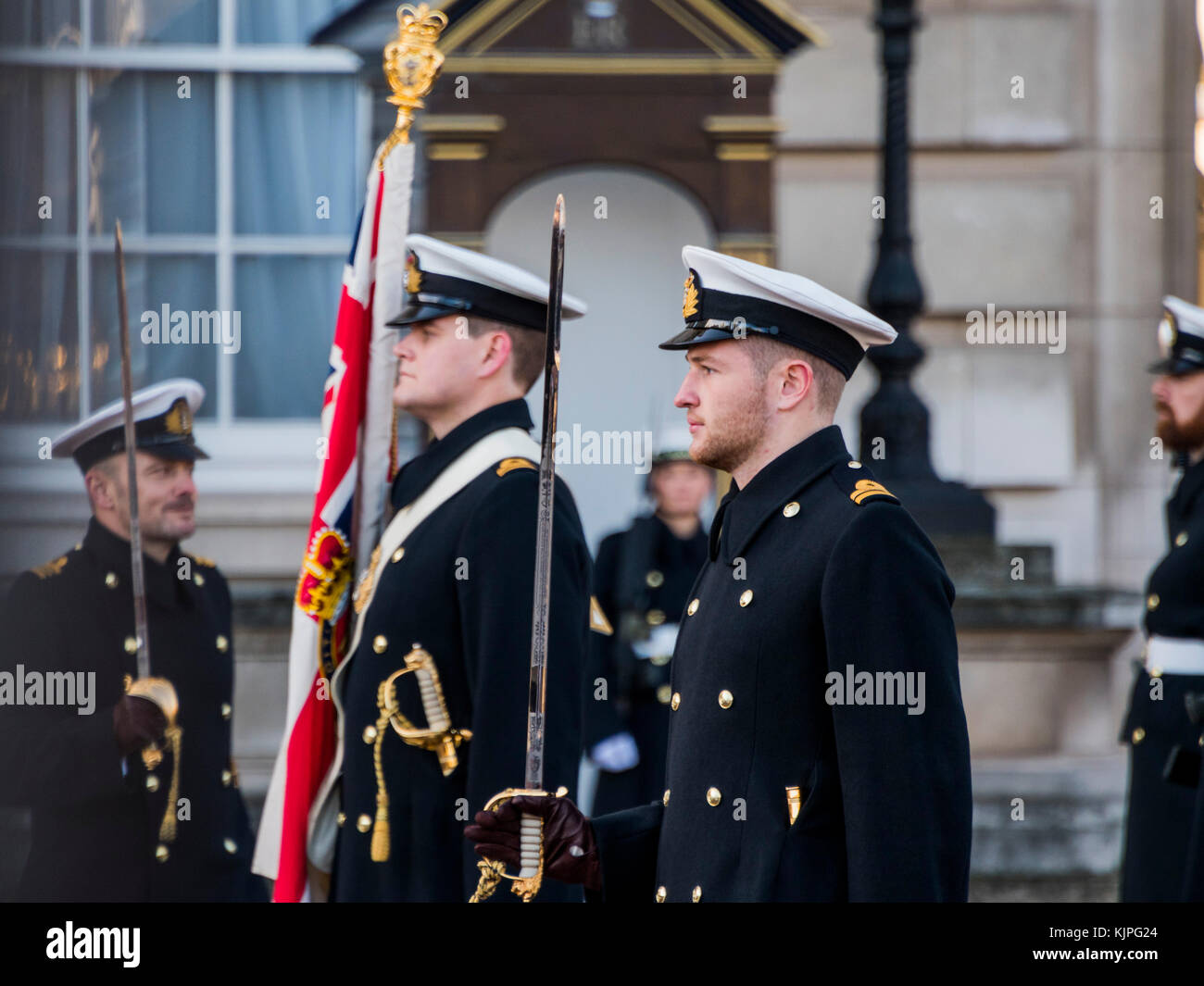 London, UK. 26th Nov, 2017. The Royal Navy take over the guard duty at ...