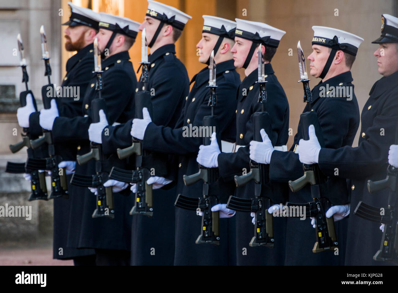 London, UK. 26th Nov, 2017. The Royal Navy take over the guard duty at ...