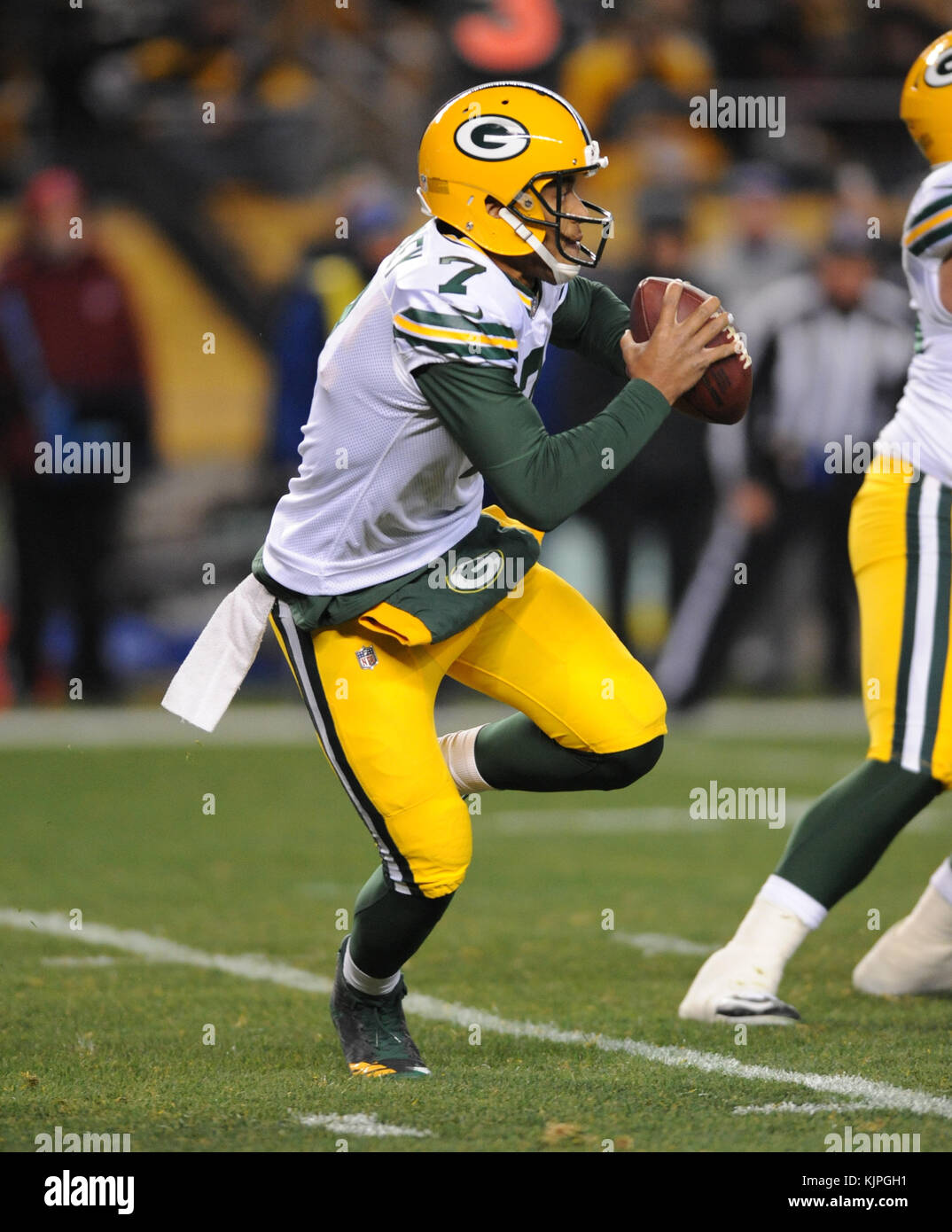 Pittsburgh, PA, USA. 26th Nov, 2017. Packers Brett Hundley #7 during ...