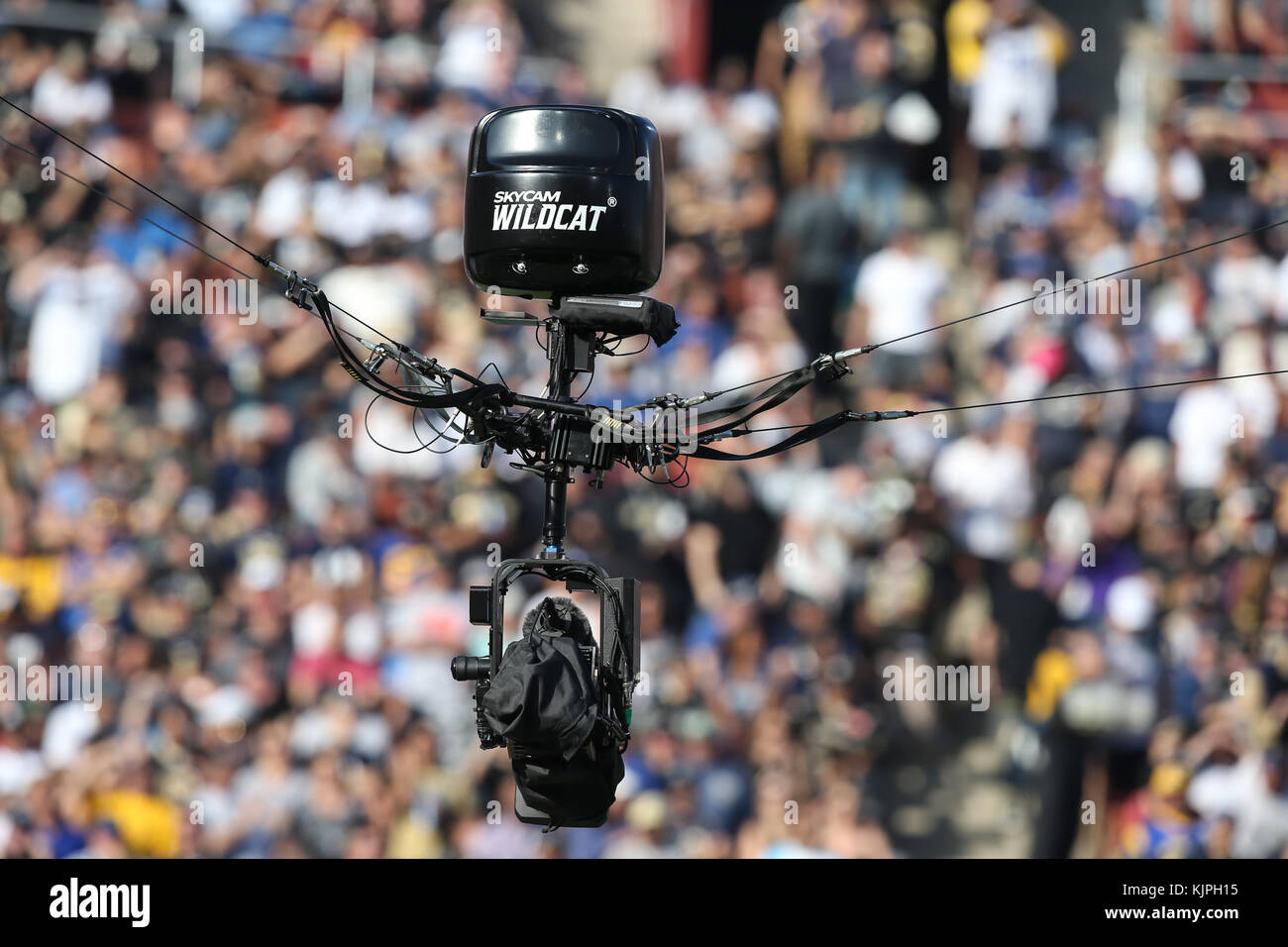Los Angeles, CA, USA. 26th Nov, 2017. Skycam Wildcat Camera at the NFL ...
