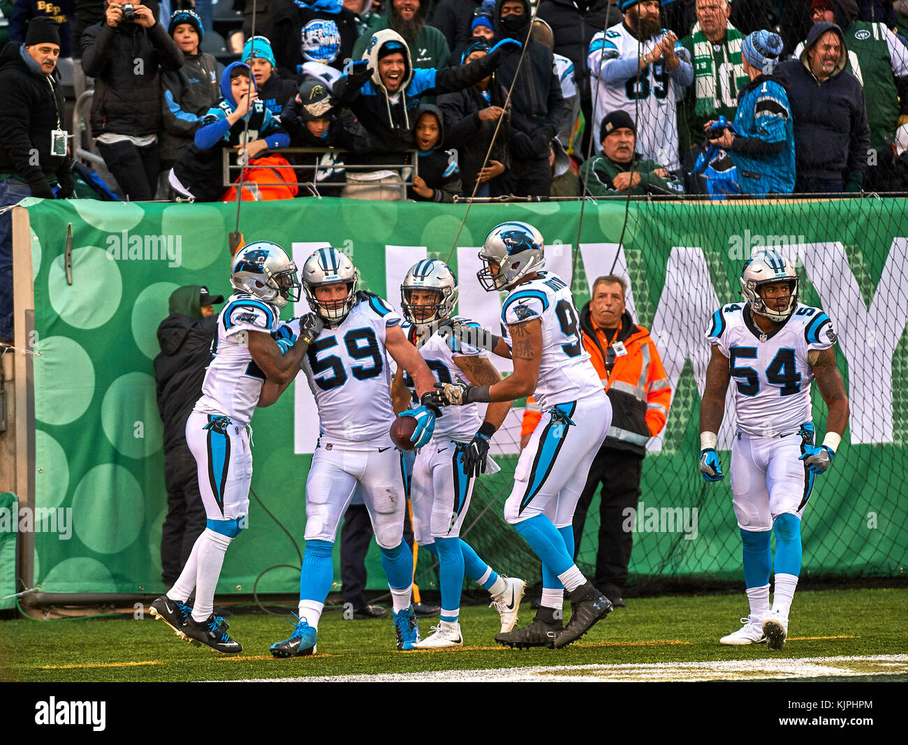 East Rutherford, New Jersey, USA. 26th Nov, 2017. Panthers' linebacker ...
