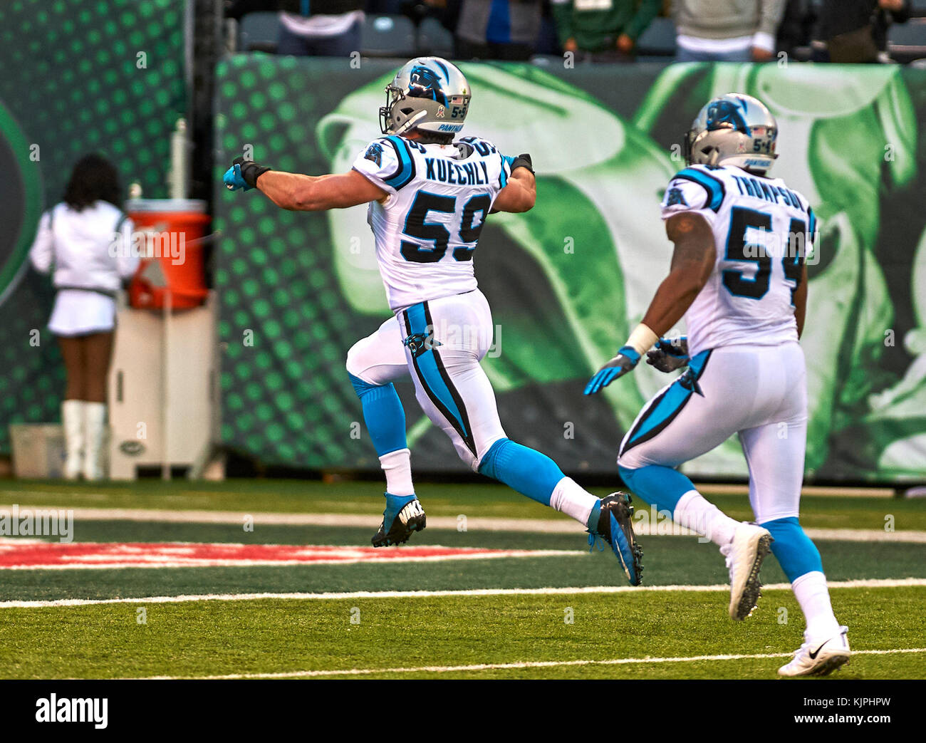 East Rutherford, New Jersey, USA. 26th Nov, 2017. Panthers' linebacker ...