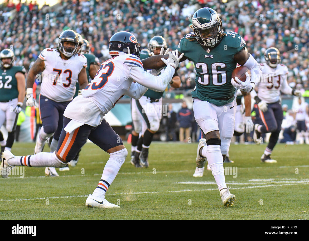 Philadelphia, Pennsylvania, USA. 26th Nov, 2017. Jay Ajayi (36) of the ...