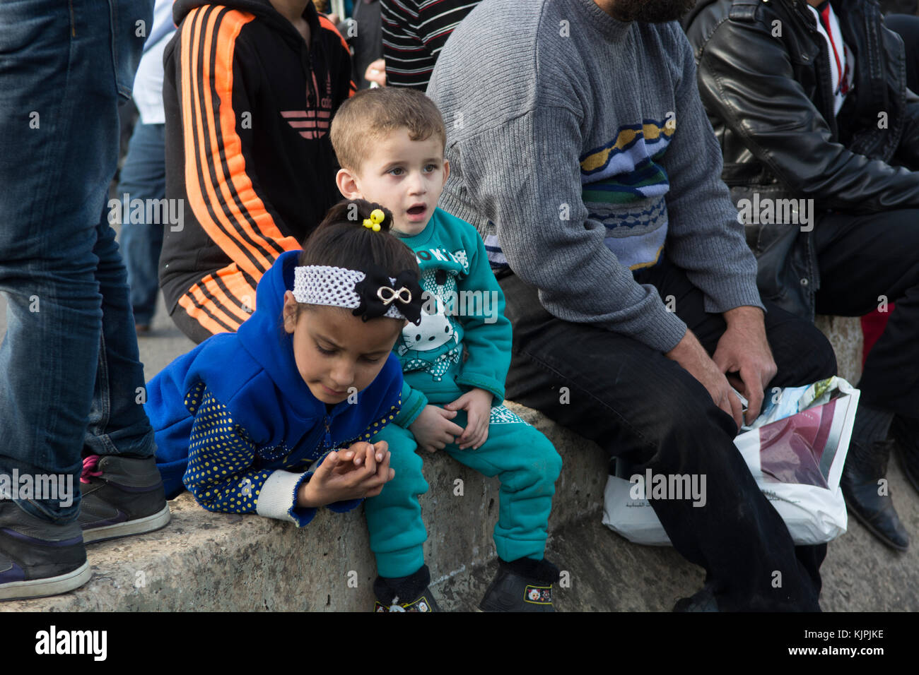 Marytrs' Square, Beirut , Lebanon, 26th Nov 2017, Syrian refugee ...
