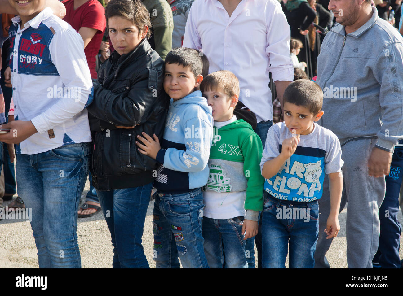 Marytrs' Square, Beirut , Lebanon, 26th Nov 2017, Syrian children ...