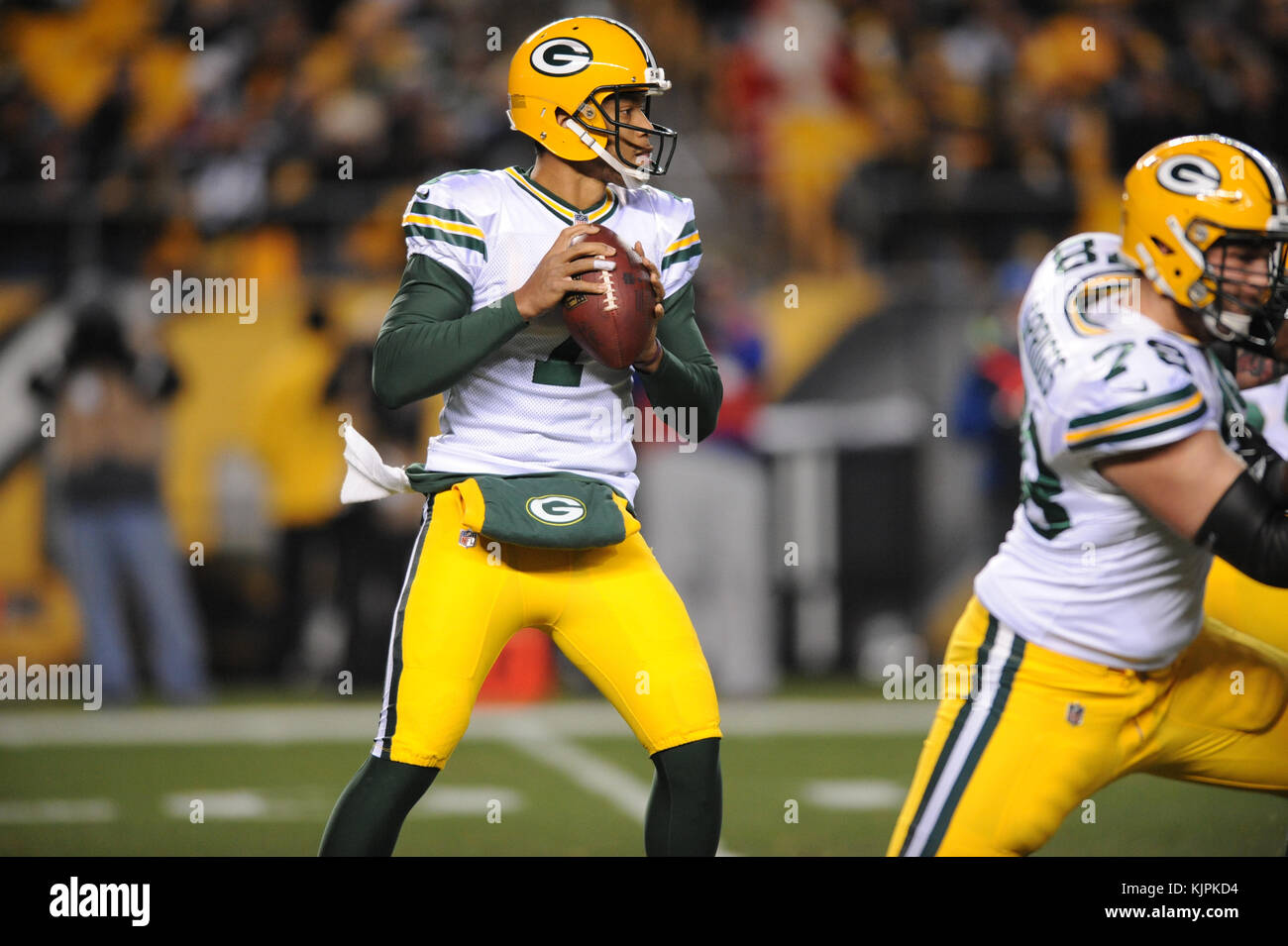 Pittsburgh, PA, USA. 26th Nov, 2017. Packers Brett Hundley #7 during ...
