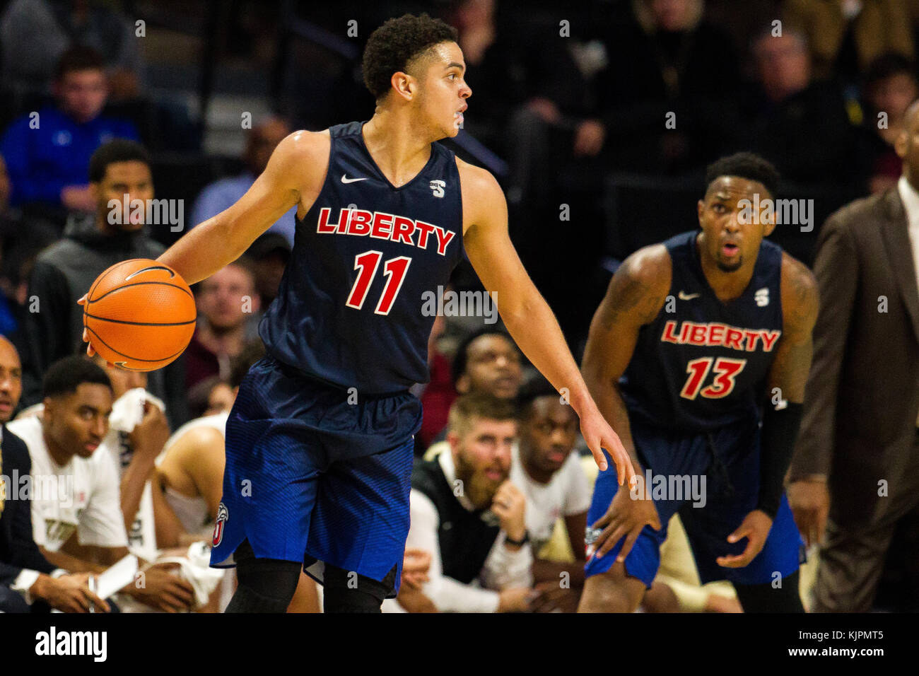Winston-Salem, NC, USA. 14th Nov, 2017. Liberty guard Georgie Pacheco ...