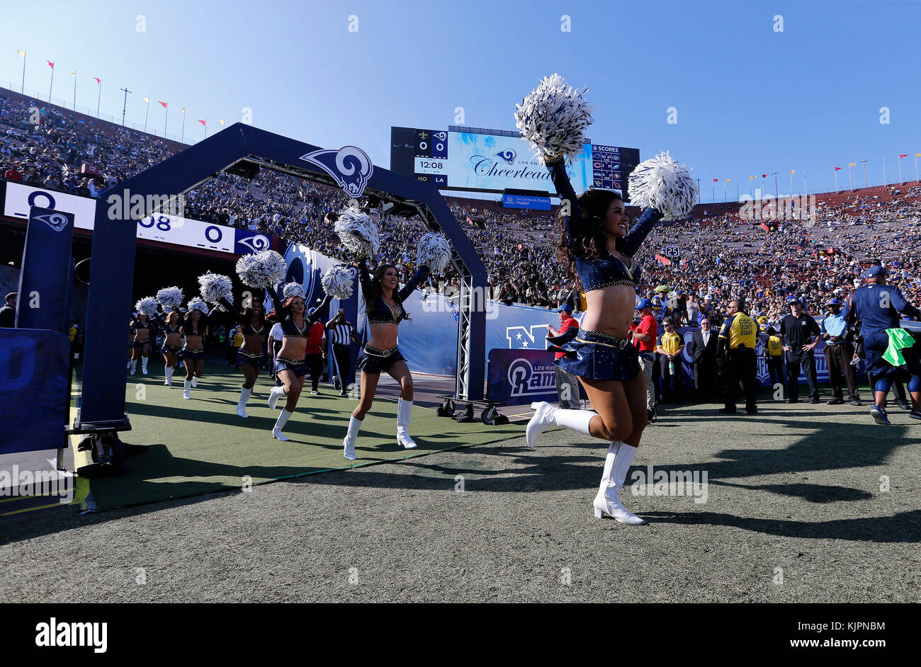 November 26, 2017 Los Angeles Rams cheerleaders take the field prior to ...