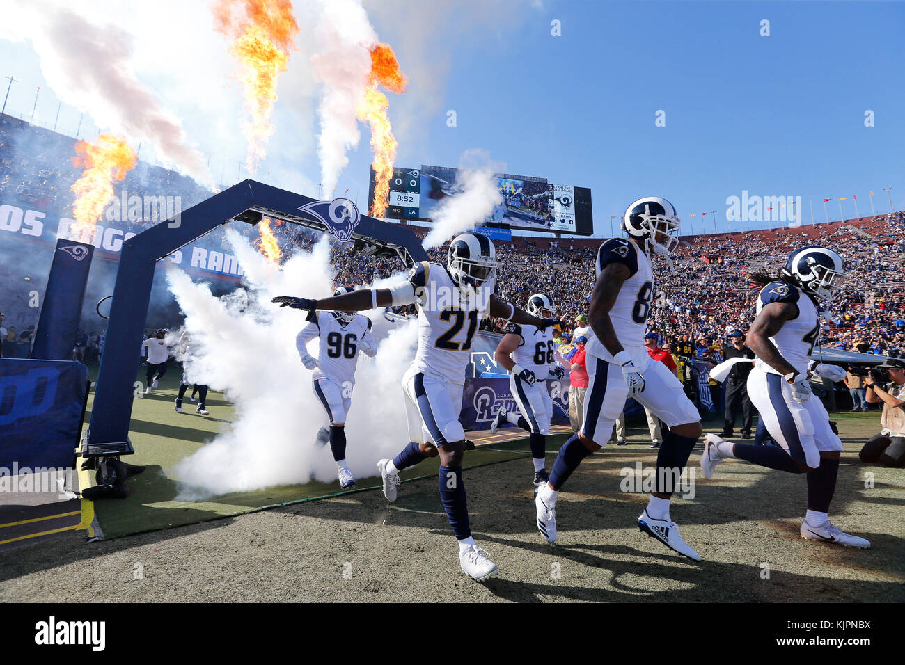 November 26, 2017 Los Angeles Rams football team takes the field prior ...