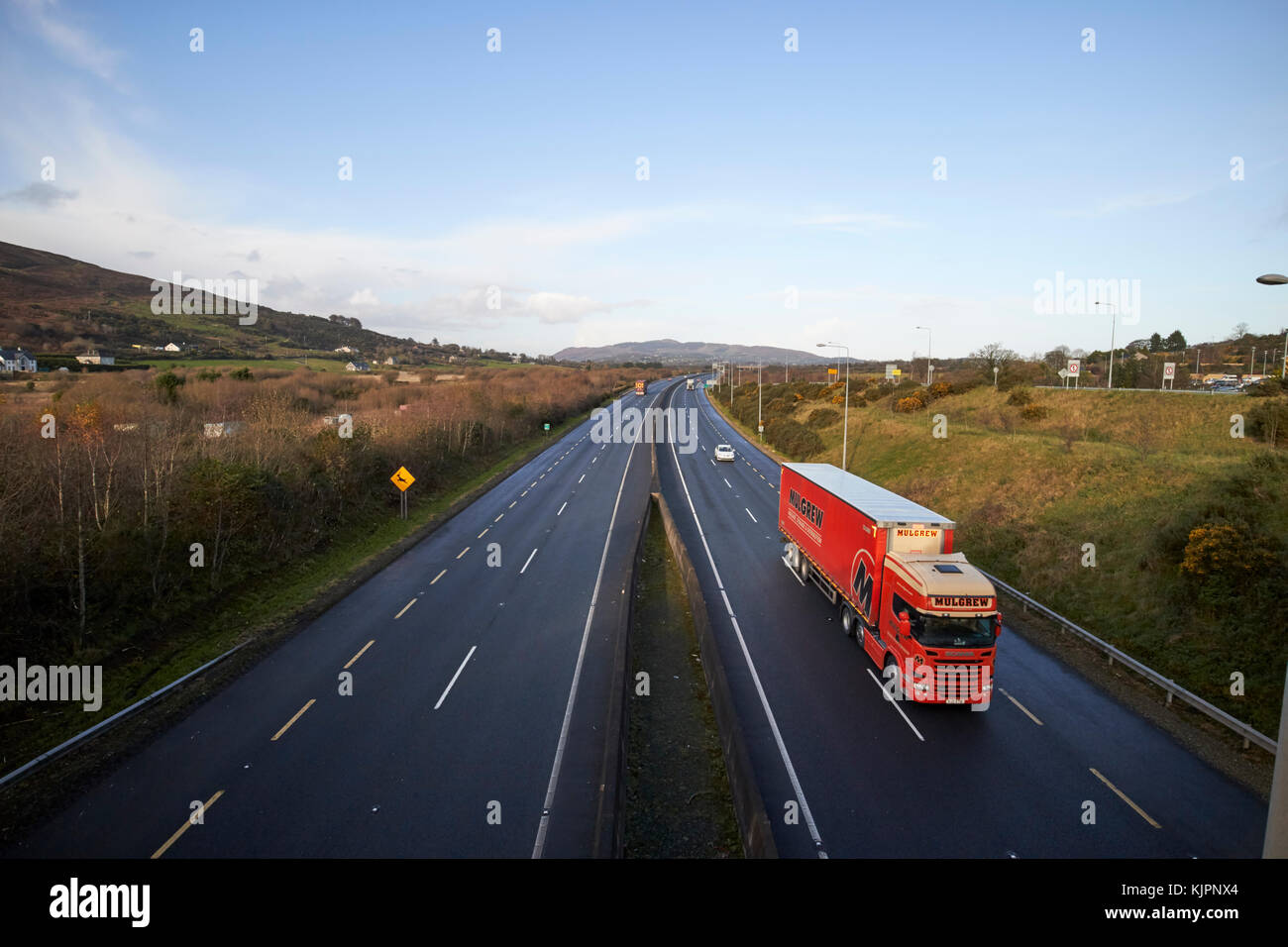 cross border freight traffic on the N1/M1 motorway crossing the irish ...