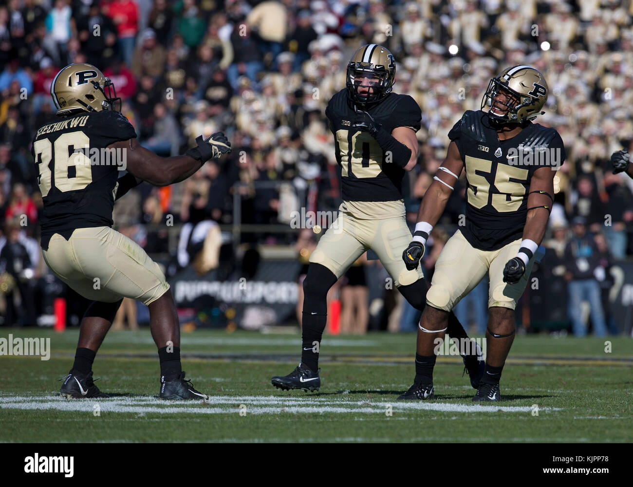 West Lafayette, Indiana, USA. 25th Nov, 2017. Purdue players celebrate ...