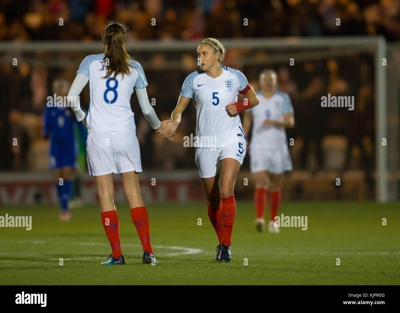 Colchester, UK. 28th Nov, 2017. England's Steph Houghton celebrates ...