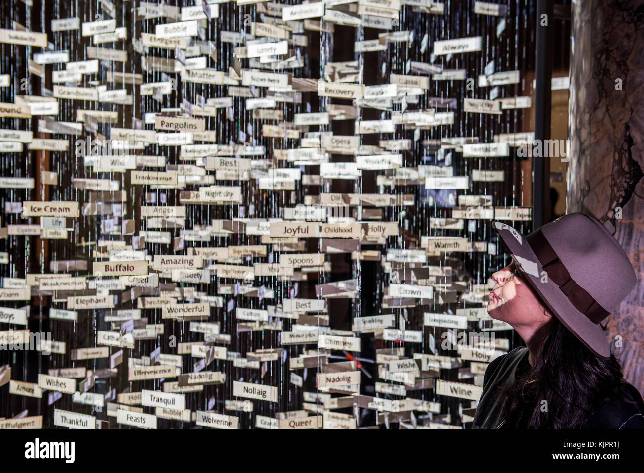 London, UK. 28th Nov, 2017. Es Devlin with her work - The Christmas Tree (The Singing Tree) in ...