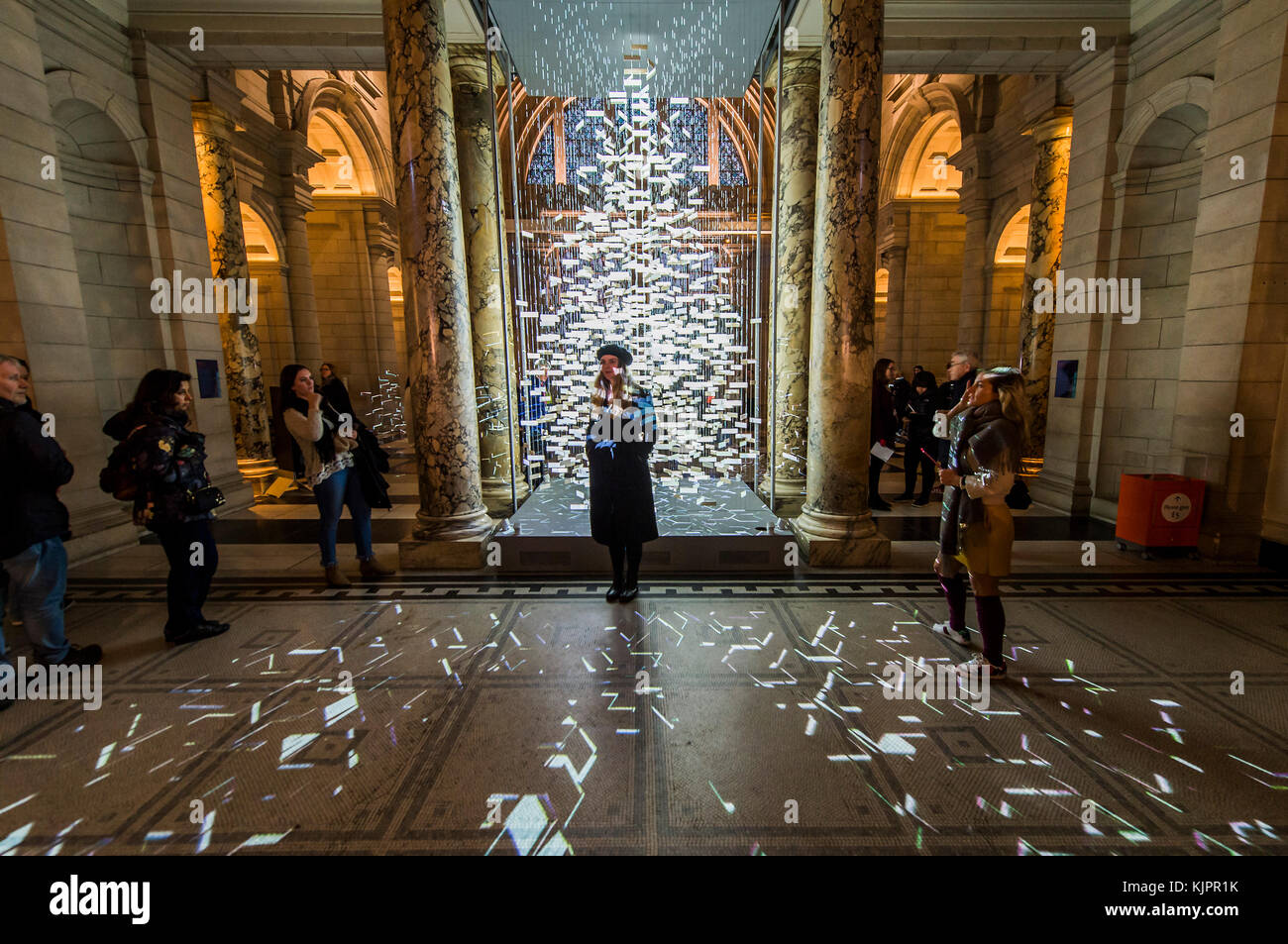 London, UK. 28th Nov, 2017. Es Devlin with her work - The Christmas Tree (The Singing Tree) in ...