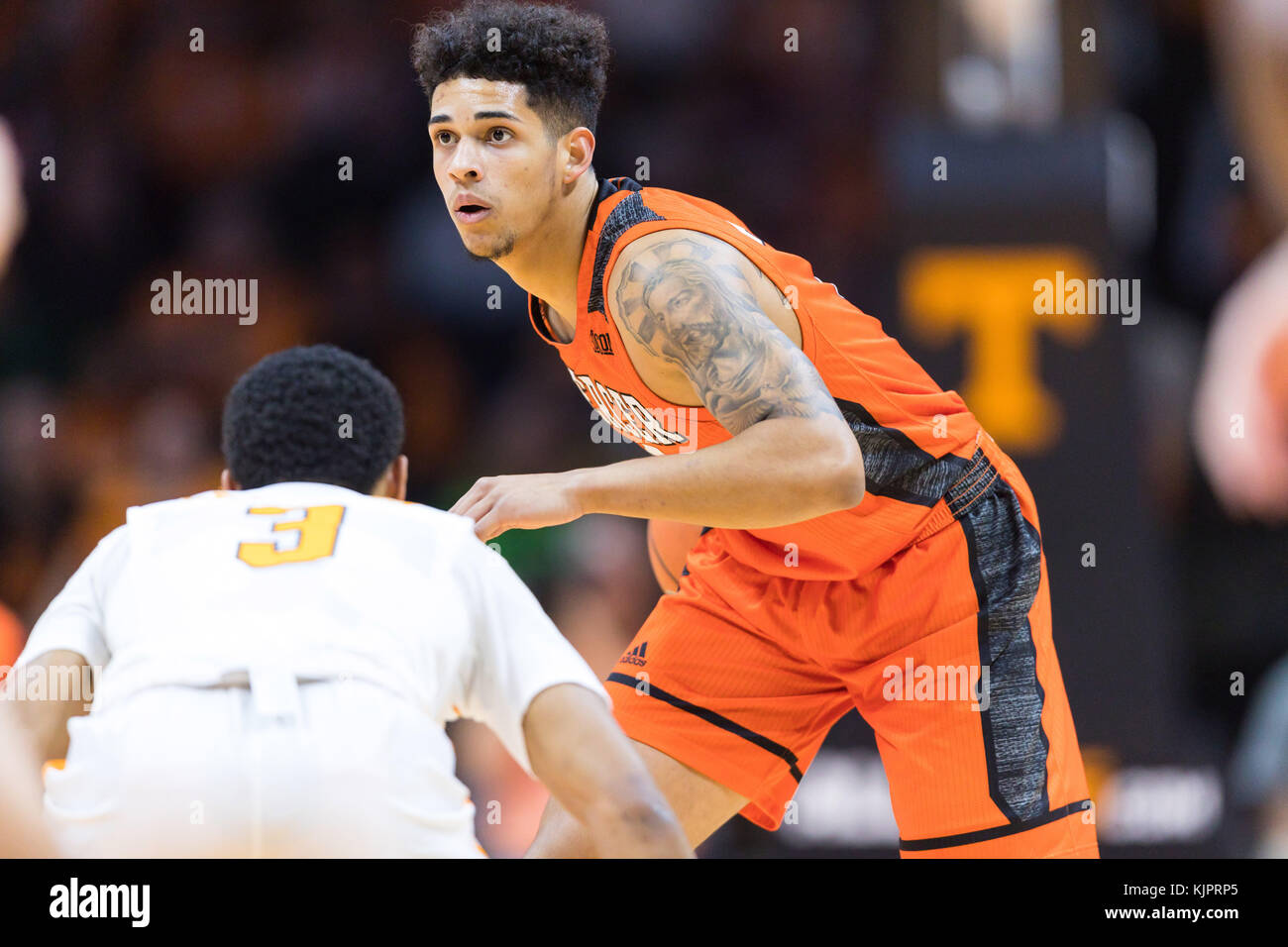 November 29, 2017: Marcus Cohen #3 of the Mercer Bears brings the ball ...