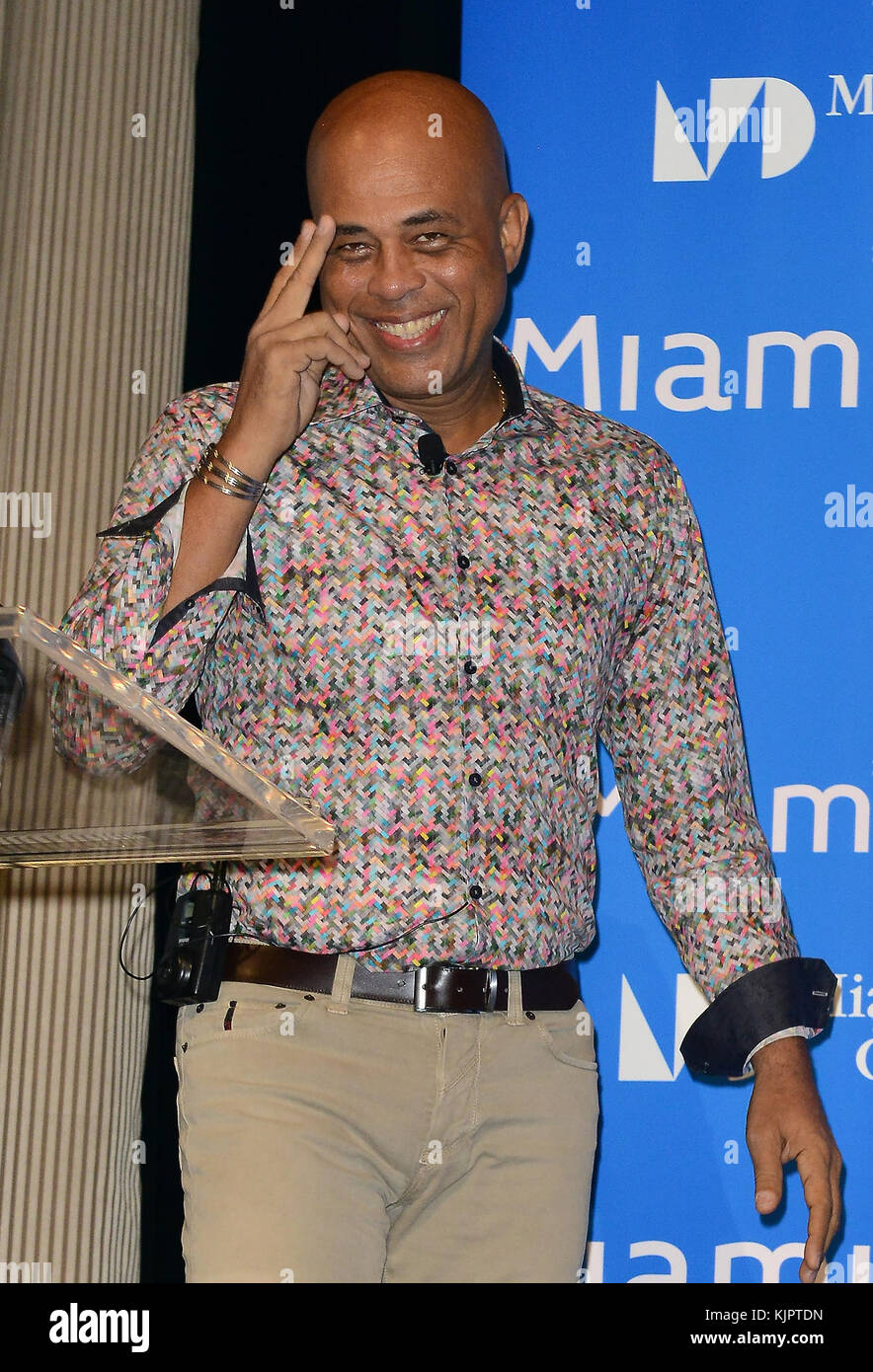 MIAMI, FL - MAY 18: Former President of Haiti Michel J. Martelly in ...