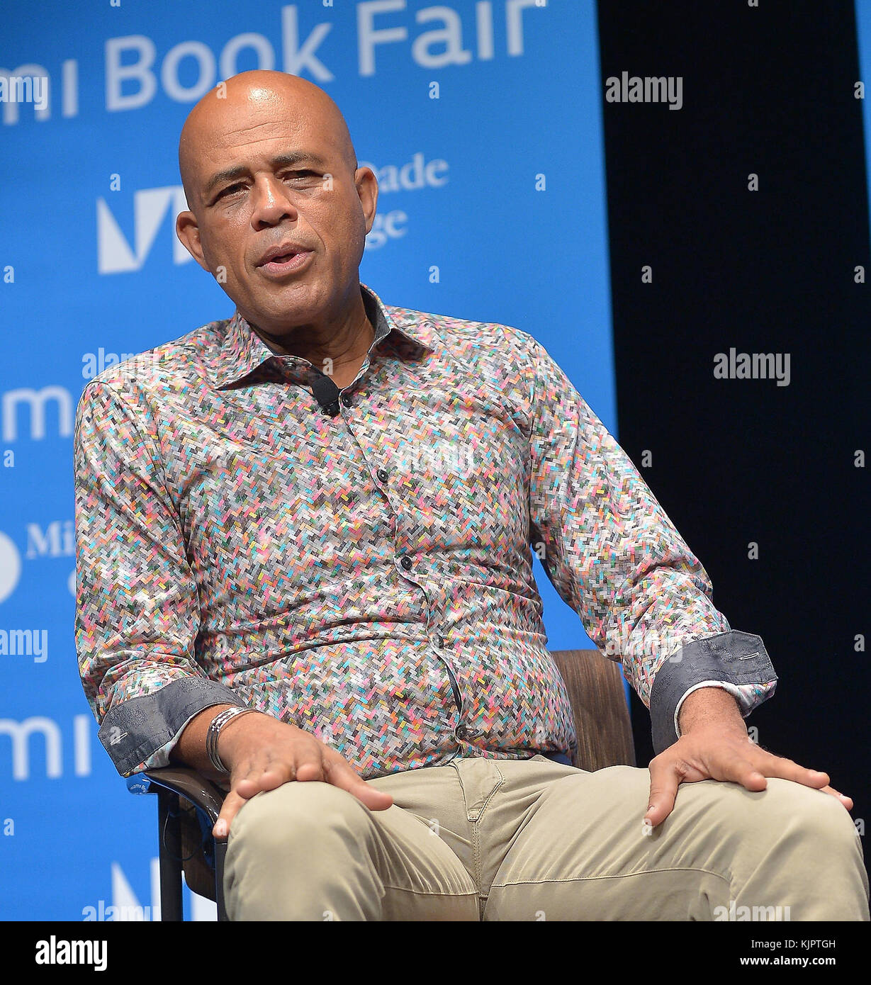 MIAMI, FL - MAY 18: Former President of Haiti Michel J. Martelly in ...
