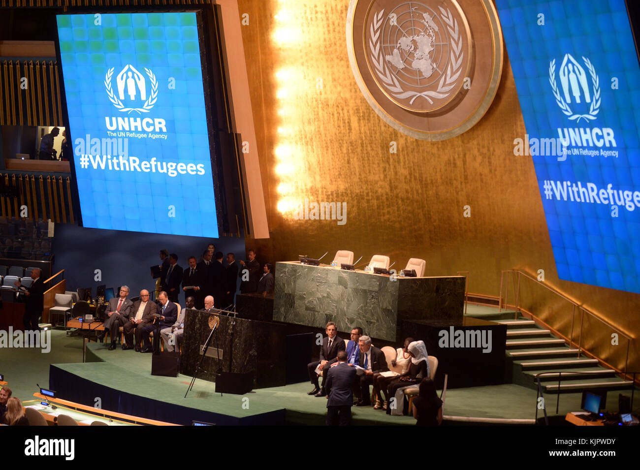 NEW YORK, NY - SEPTEMBER 16: UNHCR supporter Ben Stiller speaks during ...