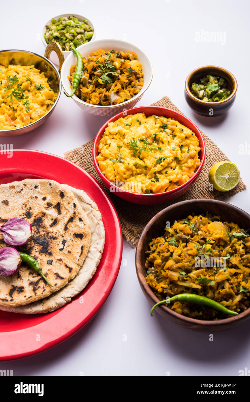 Zunka Bhakar Pithla or pitla, popular vegetarian recipe from India ...