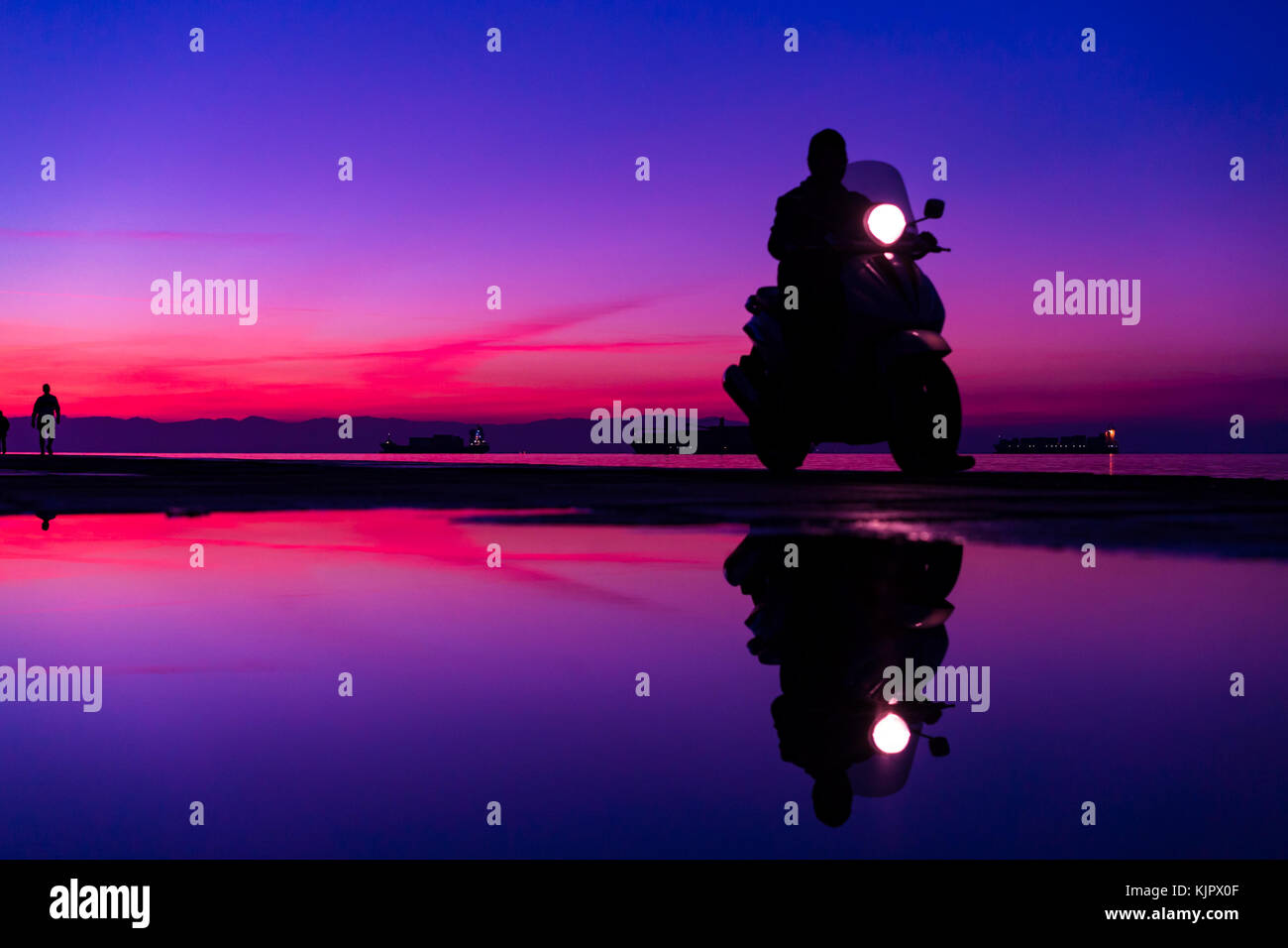 Motorbike at sunset hi-res stock photography and images - Alamy