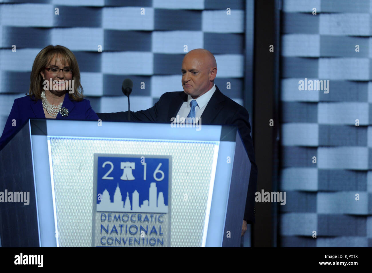 PHILADELPHIA, PA - JULY 27: Gabby Giffords,Mark Kelly speaks on day 3 ...