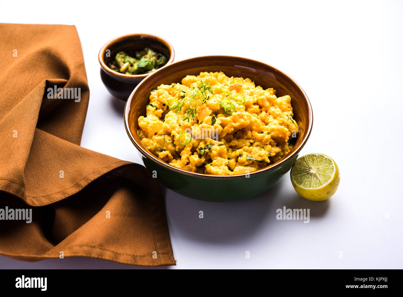 Zunka Bhakar Pithla or pitla, popular vegetarian recipe from India ...