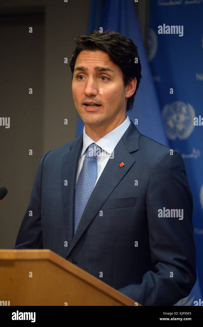 NEW YORK, NY - SEPTEMBER 20: Canadian Prime Minister Justin Trudeau ...