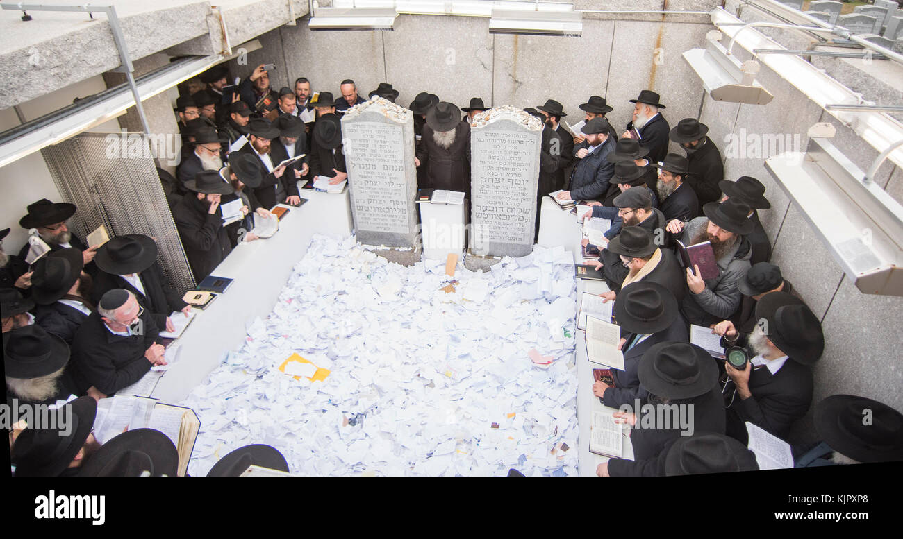 NEW YORK, NY - NOVEMBER 25: Chabad-Lubavitch rabbis pray at the ...