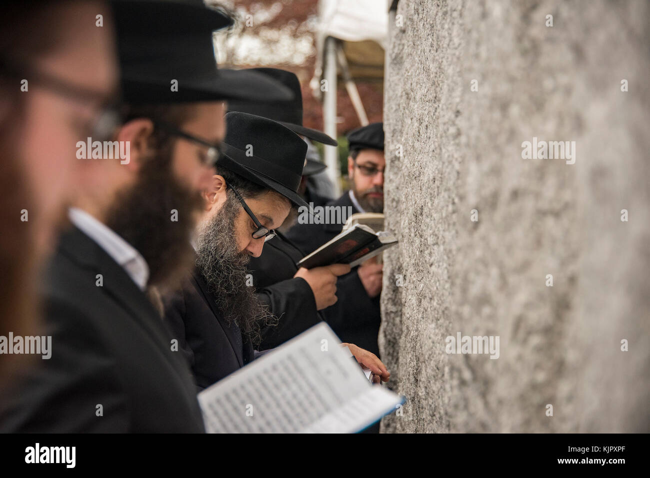 NEW YORK, NY - NOVEMBER 25: Chabad-Lubavitch rabbis pray at the ...