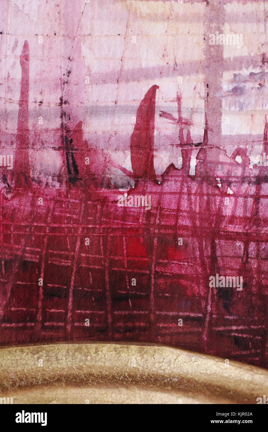 Abstract kinds of paintings with strong expressive and informal colours ...