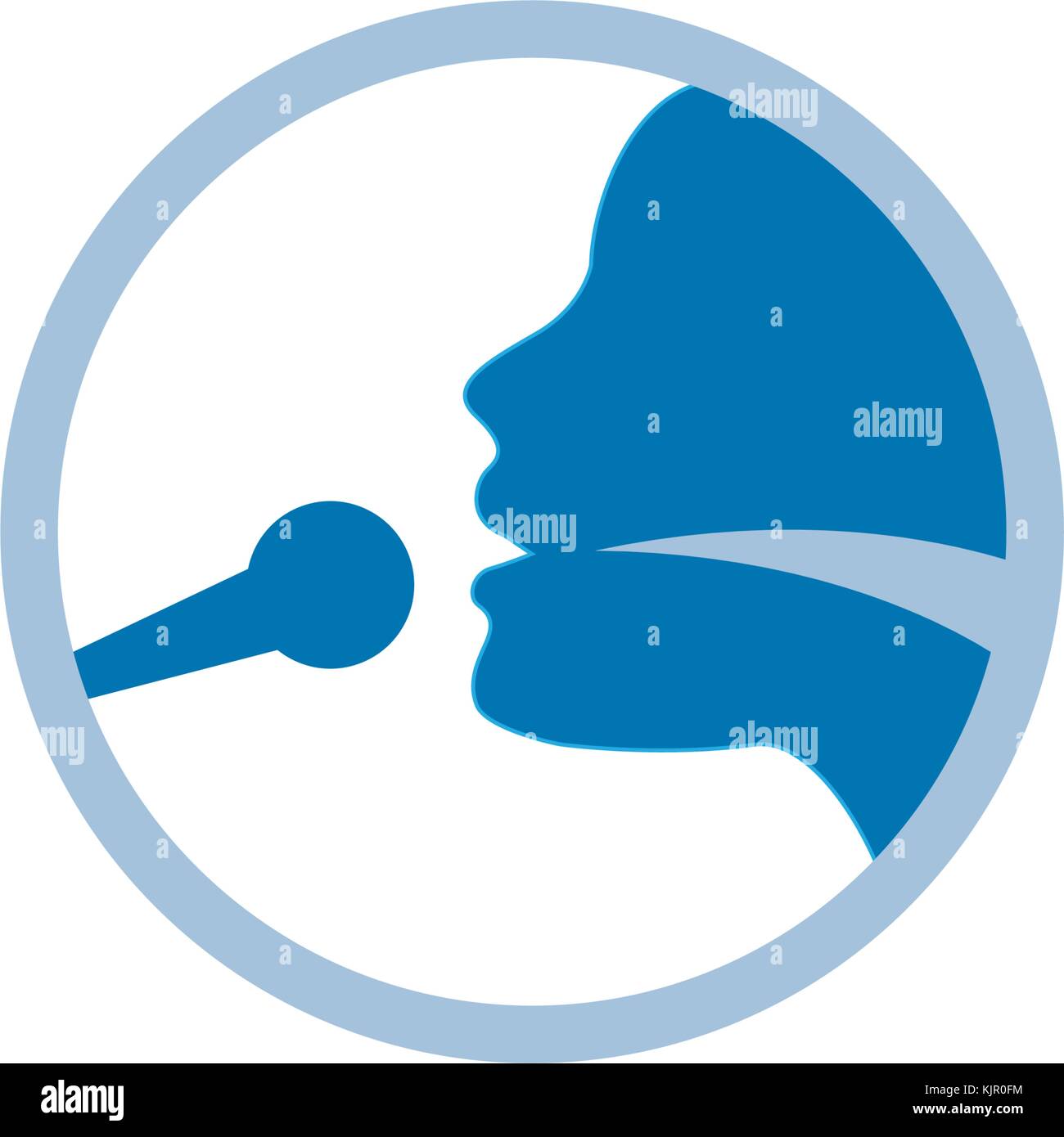 Voice emitting sound via voice chords with face Stock Vector Image ...