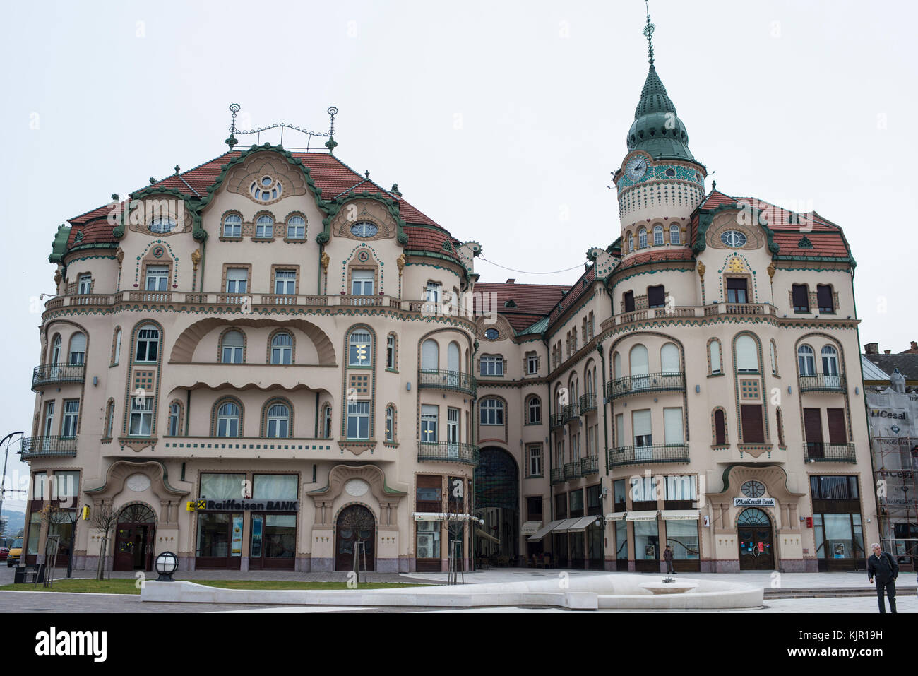 Romantic style buildings, main square, Oradea Stock Photo - Alamy