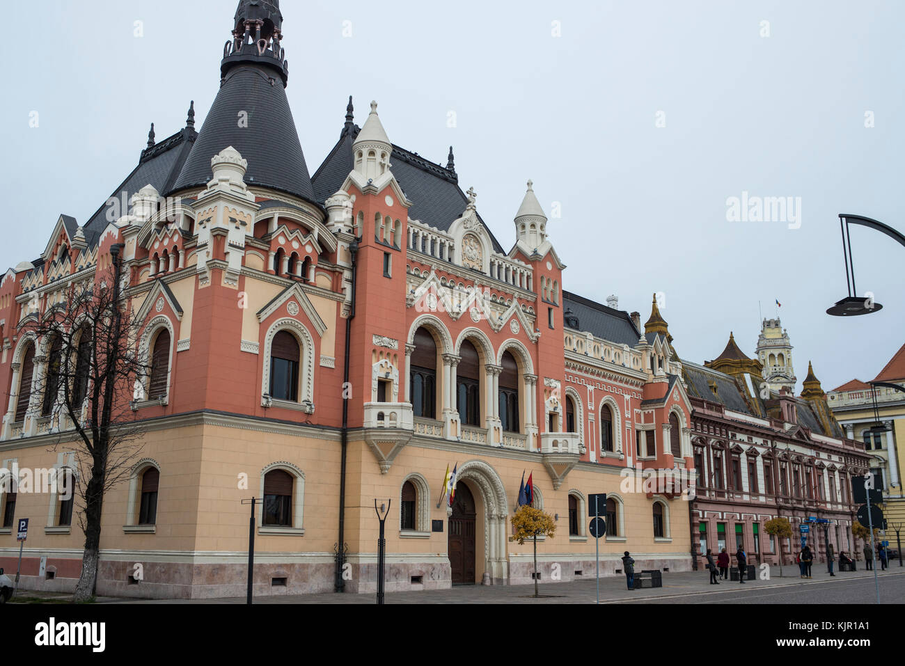Romantic style buildings, main square, Oradea Stock Photo - Alamy