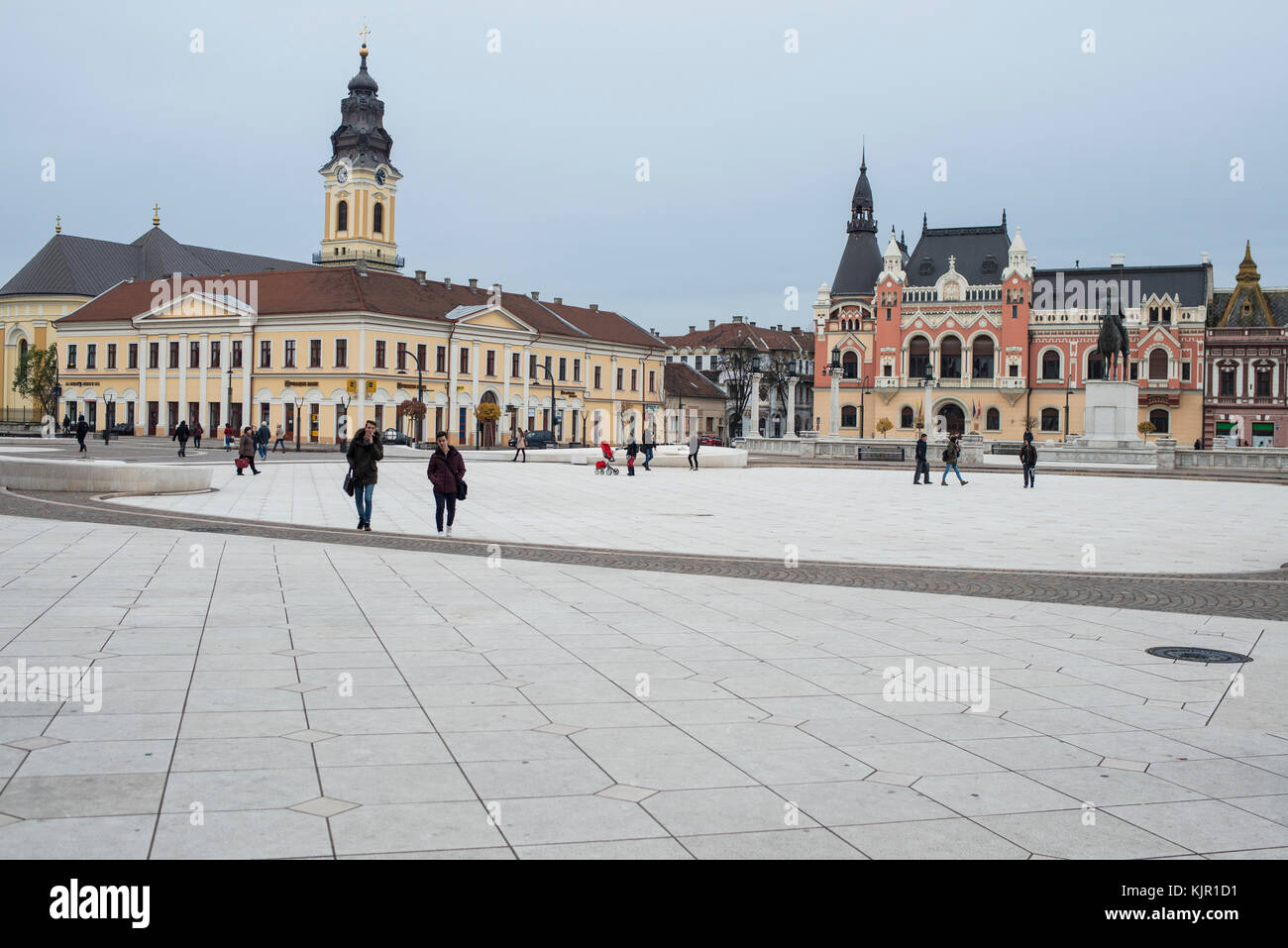 Romantic style buildings, main square, Oradea Stock Photo - Alamy