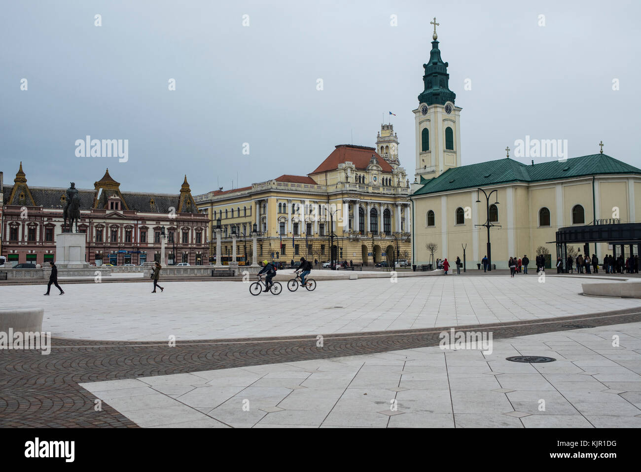Romantic style buildings, main square, Oradea Stock Photo - Alamy