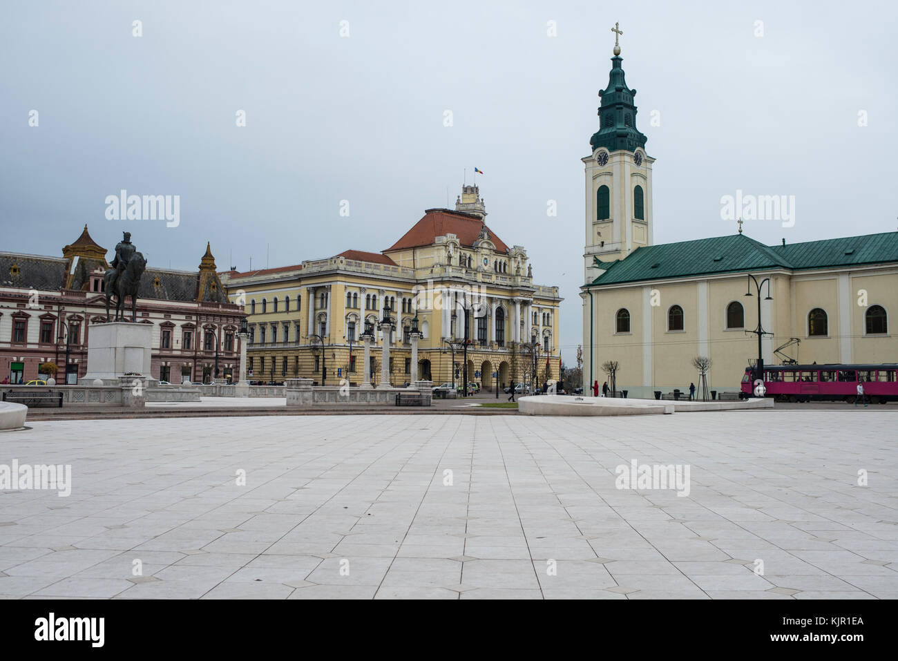 Romantic style buildings, main square, Oradea Stock Photo - Alamy