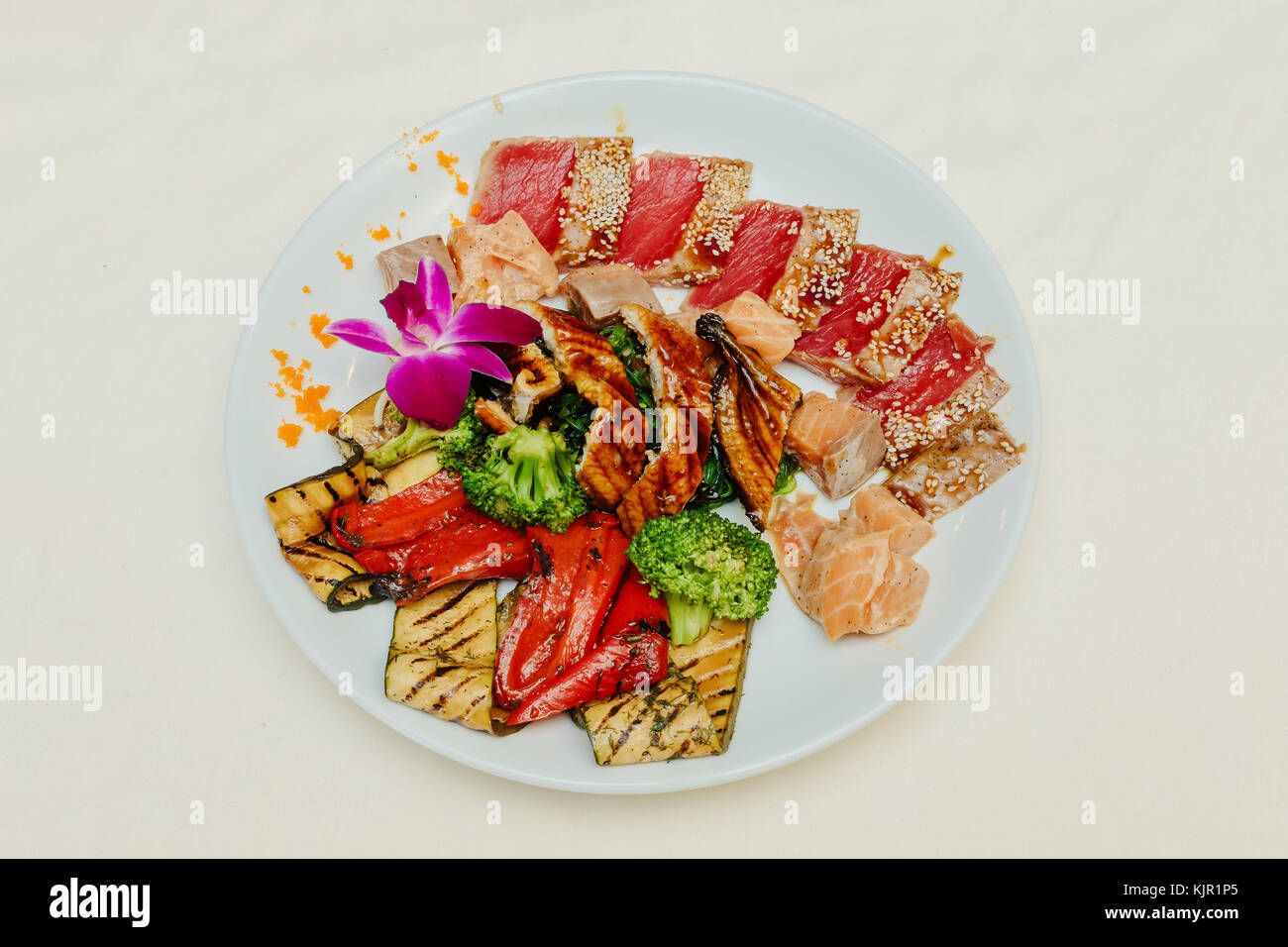 fish appetizer Snack Tuna Pepper Eel meal, fish, seafood Stock Photo ...
