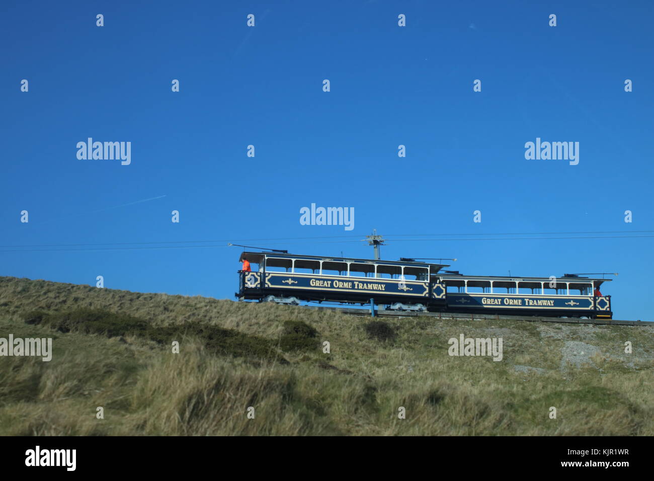 llandudno great orme mountain hilltop train landscape Stock Photo - Alamy