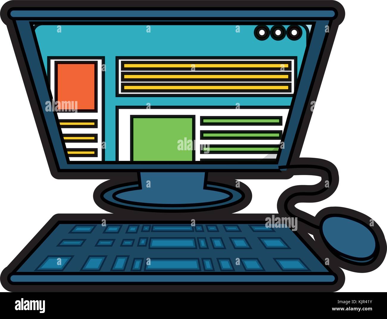 computer with keyboard and mouse icon Stock Vector Image & Art - Alamy