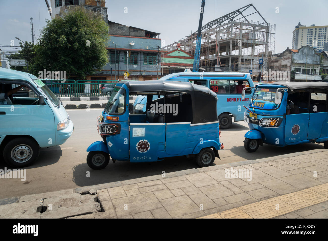 Jakarta, Indonesia - November 2017: Tuk Tuk, motorized rickshaw, in ...