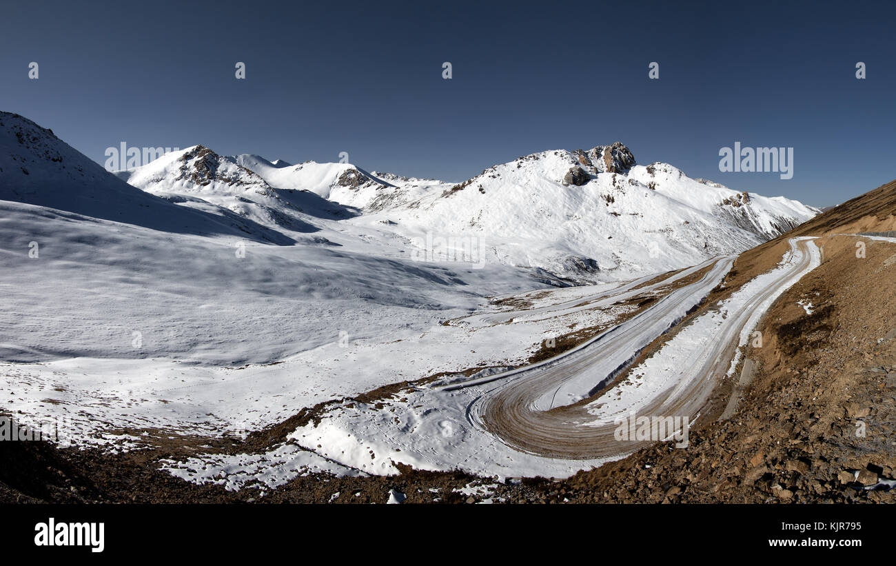 Panoramic mountain pass in Sichuan, Tibetan Himalayan mountains, in ...