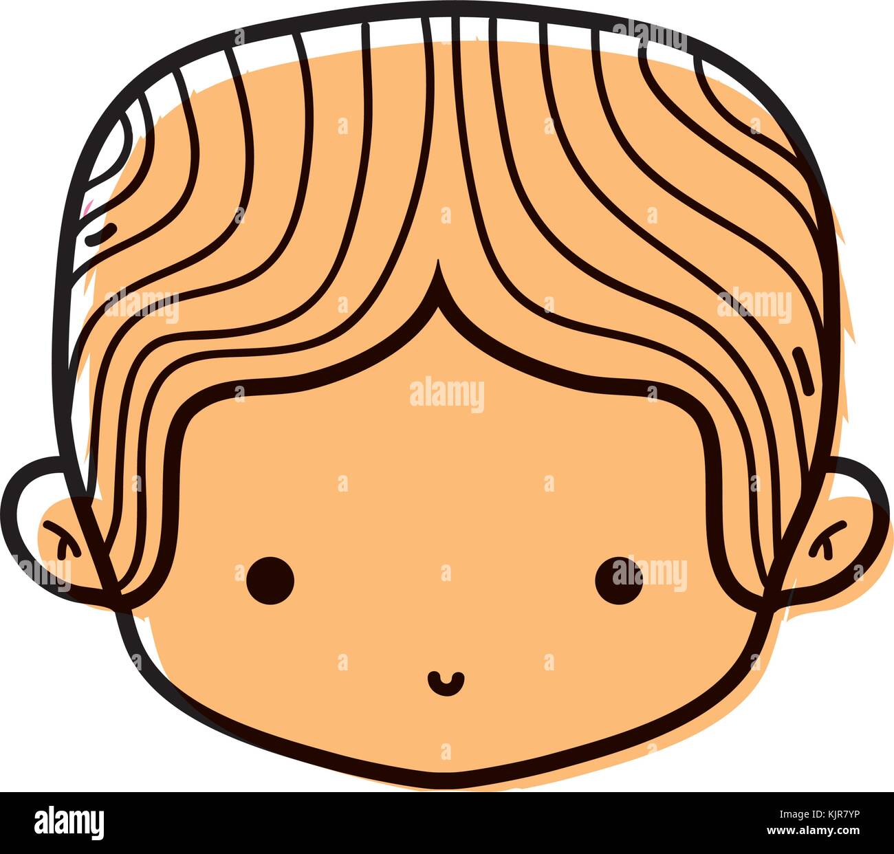 color boy head with middle parted hair Stock Vector Image & Art - Alamy