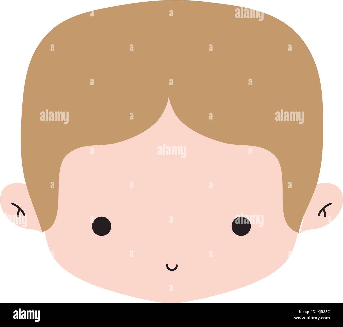 boy head with middle parted hair Stock Vector Image & Art - Alamy